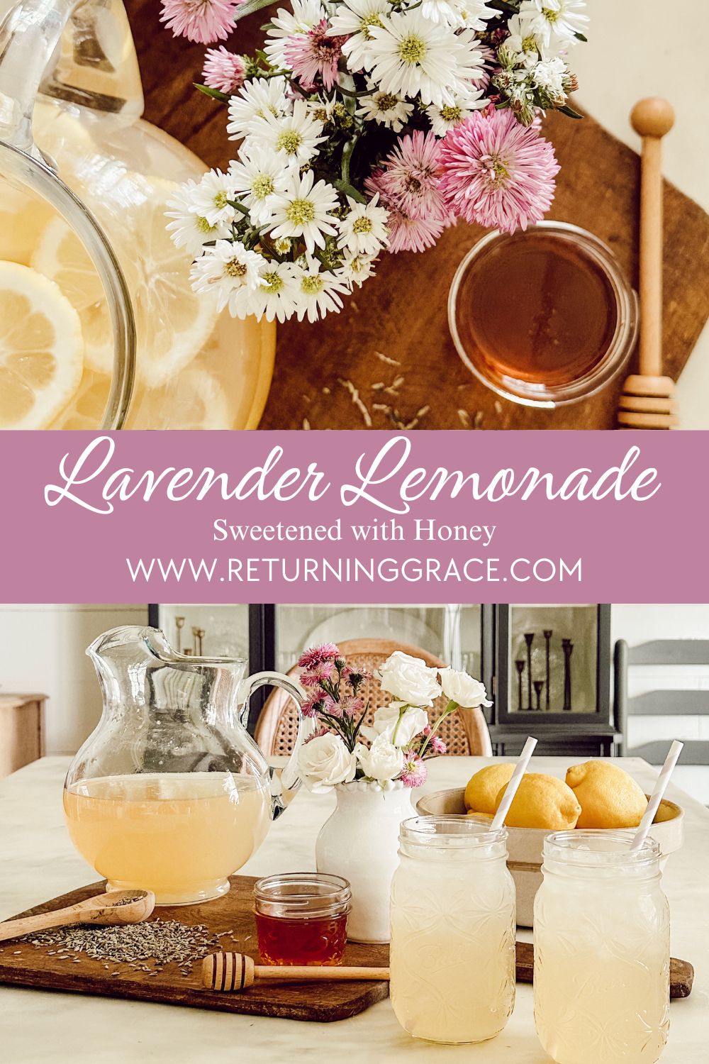 Easy Lavender Lemonade Recipe - Sweetened with Honey