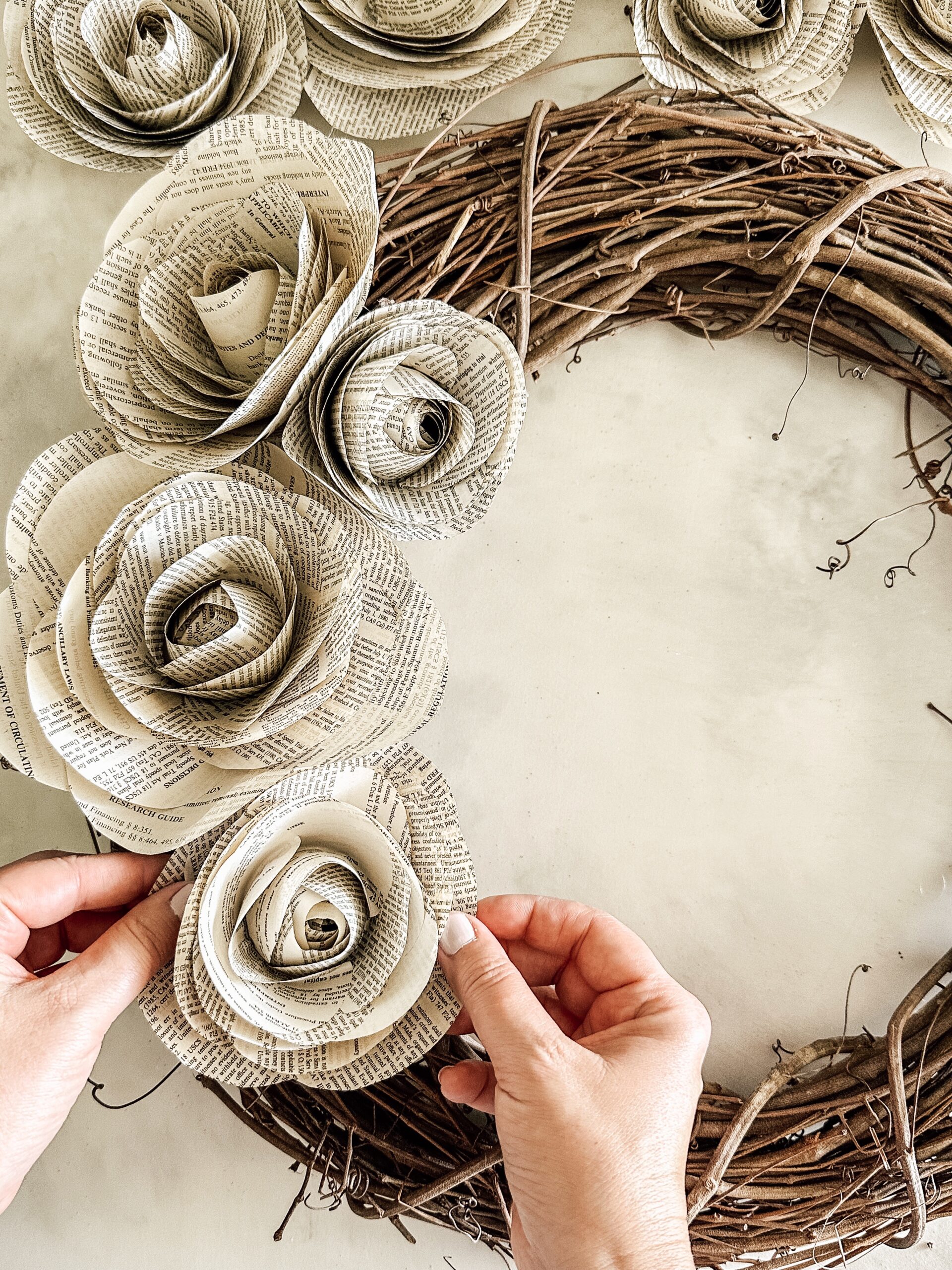 Book Page Flower Wreath: Charming Way to Repurpose Old Books