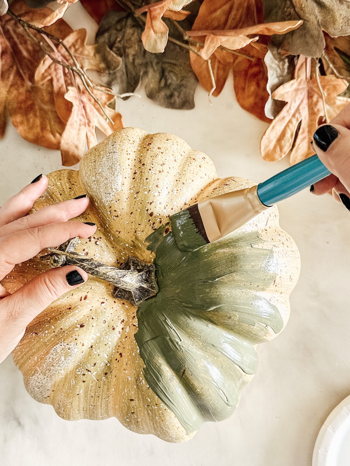 Painting Faux Pumpkins with Acrylic Paint: Easy Decor Update