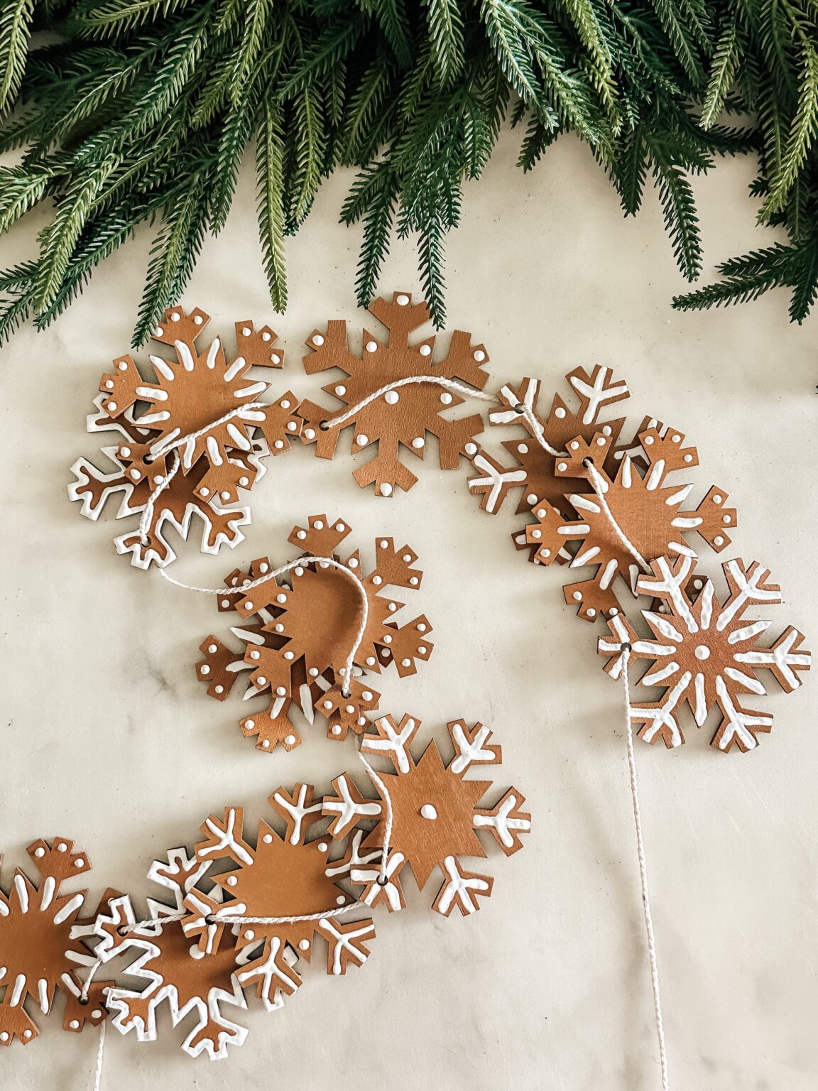 How to Make a Gingerbread Snowflake Garland