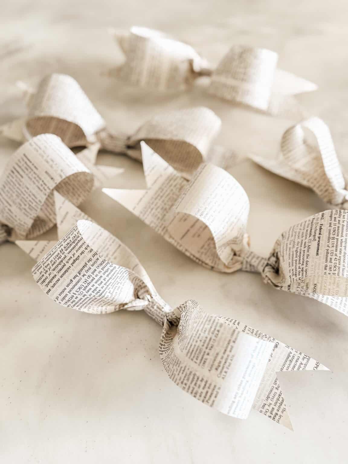 Simple Paper Bow Tutorial Using Vintage Book Pages