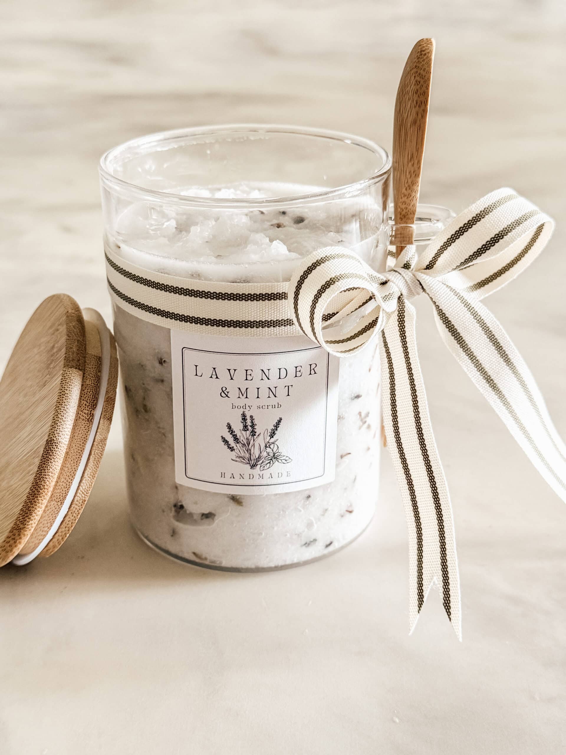 Handmade Lavender Mint Body Scrub with Free Printable
